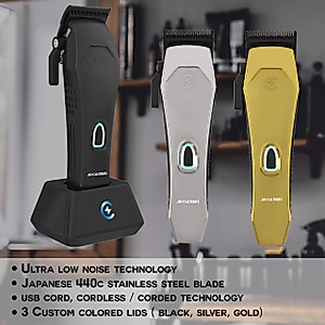 Caliber .50 Cal BMG Clipper - Professional Cordless Magnetic Motor Clippers - Quiet Operation Trimmer - Rechargeable Powerful Battery - Easy Zero Gap Cut - Hair Grooming Tool for Men