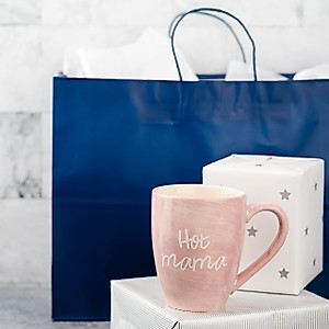 Mom Life Hot Mama Pink Large 20 oz Ceramic Coffee Mug Tea Cup, Pink