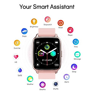 Deeprio Smart Watch 1.69 inch for Android Phones and iOS Compatible iPhone Samsung Men Women HD Screen Oxygen Pleasure Heart Rate Monitor IP68 Waterproof Smartwatch Fitness Tracker Fitness Watch