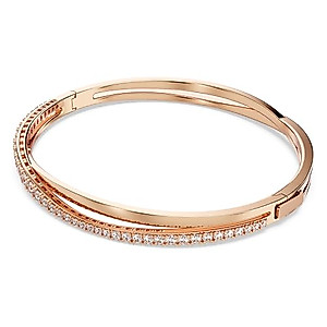 SWAROVSKI Hyperbola Bangle Bracelet with Clear Crystals on a Rhodium Finished Setting, Size One