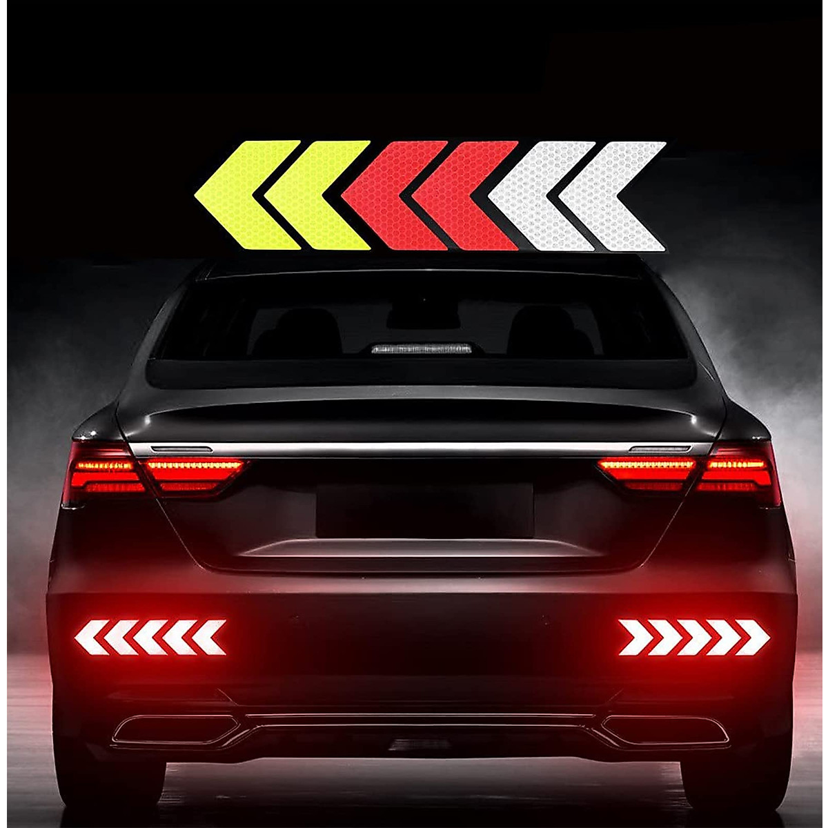 KOOUMOS 30pcs Reflective Decals Reflective Stickers Safety Warning Sticker Tapes Waterproofsp High Intensity Night Visibility Adhesive for Helmets Motorbike 1.18 x 3.25 Inch(3x8cm)