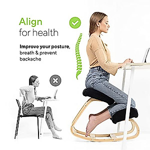 Luxton Ergonomic Kneeling Chair with Extra Padding - Posture Support Comfortable Office Desk Chair - Angled Rocking Stool & Balancing Seat - Natural Relief for Neck or Back Pain