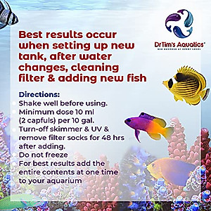 Dr. Tim’s Aquatics Saltwater One & Only Nitrifying Bacteria – For New Fish Tanks, Aquariums, Water Filtering, Disease Treatment – H20 Pure Fish Tank Cleaner – Removes Toxins – 4 Oz.