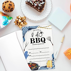 LONLONBANG I Do BBQ Invitations with Envelopes for Wedding Bridal Shower Couple Shower Invites Barbeque Picnic Grill Cook Out Invite Cards Rehearsal Dinner Picnic Party Invitations -L793