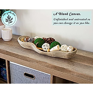 Moxy Meadows Large Wooden Dough Bowl - 18" long Wooden Decorative Bowl, great as a Centerpiece Bowl, Bread Bowl or Farmhouse Décor. Add style to your home with our wooden dough bowls for décor.
