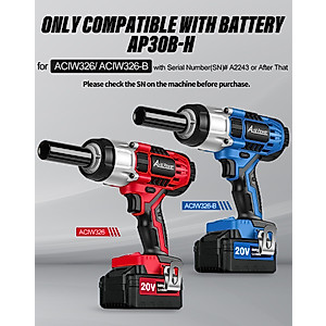 AVID POWER Fast Charger, Only Compatible with The Battery of AVID POWER 330 ft-lbs Torque Impact Wrench ACIW326/ACIW326-B with Serial Number (SN#) A2243 or After That.