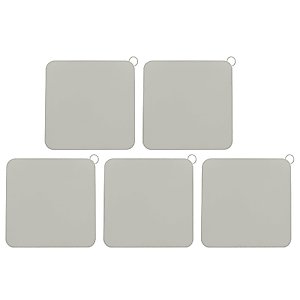 PATIKIL Silicone Floor Drain Anti-Odor Mat, 5Pcs Shower Drain Stopper Square Silicone Floor Drain Cover for Kitchen Bathroom, Grey