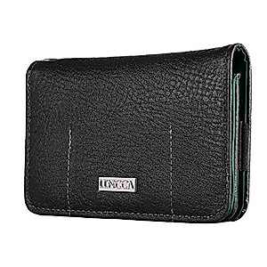 Lencca Kymira II Vegan Leather Smartphone Clutch Wallet Purse with Removable Chain Wrist Strap - Black/Marine