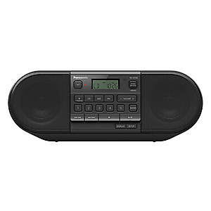 Panasonic RX-D550 Boombox - High Power Portable Stereo AM/FM Radio, Bluetooth, CD, with USB 110-240 Volt (Black)