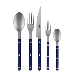 Sabre Paris Flatware Bistrot Stainless Steel 5-Piece Place Setting Service for 4 (20 Pieces, Navy Bistrot Vintage)