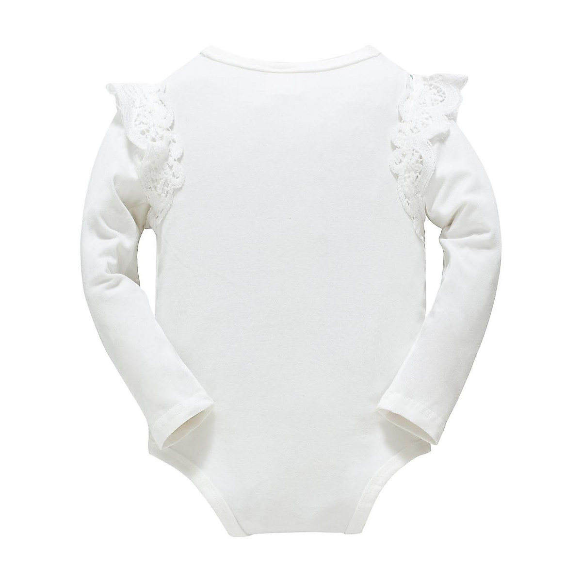 Huata Baby Girls Boys Long Sleeve Bodysuit Baby Romper (White, 12-18 Months)