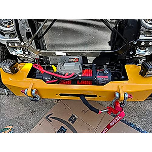 RUGCEL GRIPWAY 13500lb Waterproof Electric Black Synthetic Rope Winch with Hawse Fairlead, Wired Handle and 2 Wireless Remote