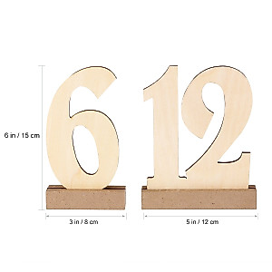 ROSENICE 20pcs 1-20 Wooden Wedding Table Number Holders