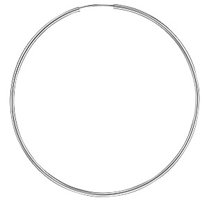 14k REAL White Gold 1.5mm Thickness Endless Hoop Earrings (55 x 55 mm)