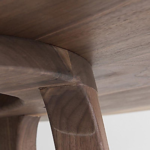 SUSUO Minimalist Walnut Ash Dining Table Round with Round Pedestal Base, 51.2" inches Mid-Century Modern Classic Furniture Solid Wood Dining Table Kitchen Table