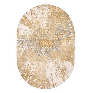 nuLOOM Cyn Contemporary Abstract Area Rug, Oval 4x6, Gold