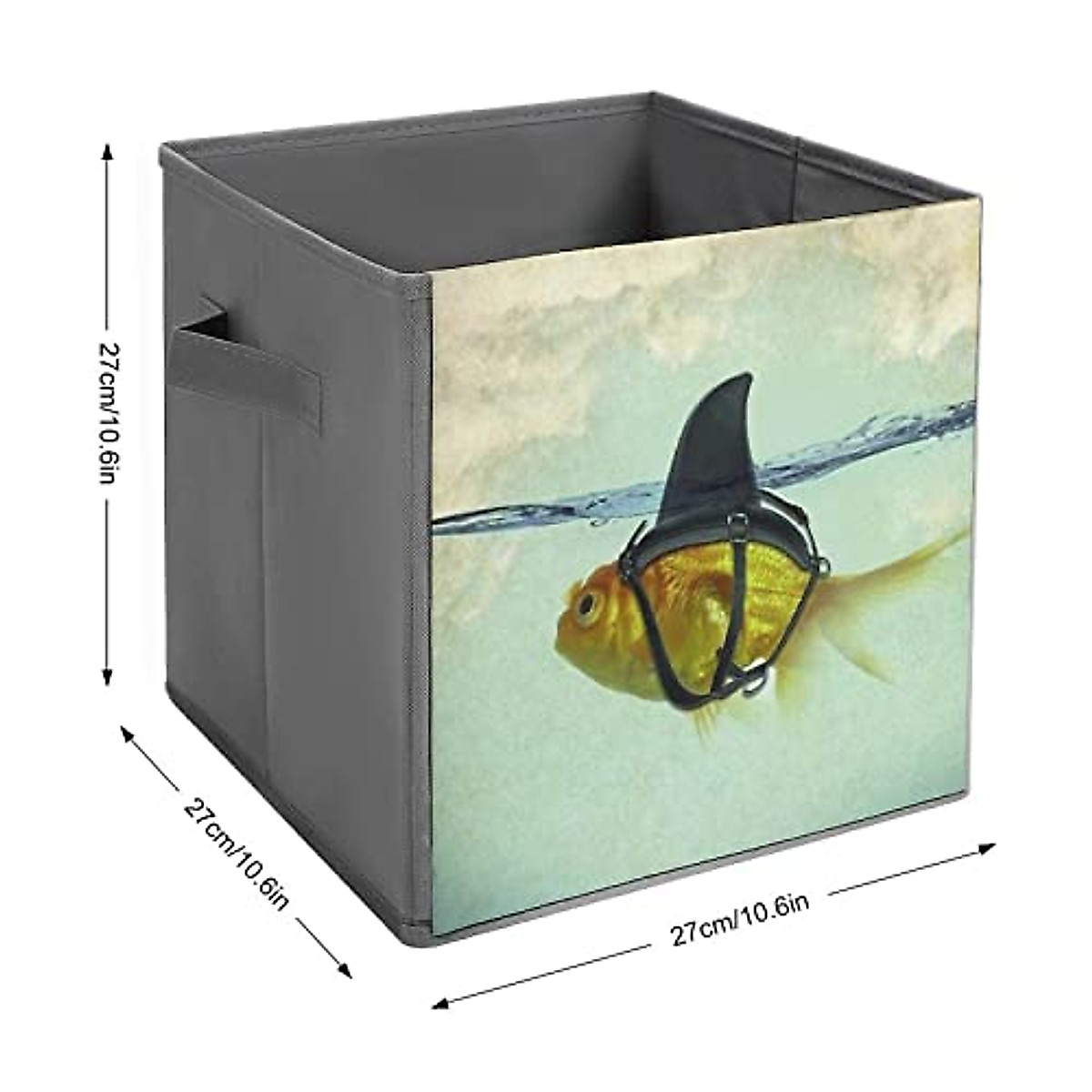 Perfect Disguise Foldable Storage Bins Printd Fabric Cube Baskets Boxes with Handles for Clothes Toys, 11x11x11