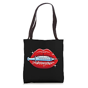 Plastic Surgery Meme Botox Filler Surgeon Fun Injection Lips Tote Bag