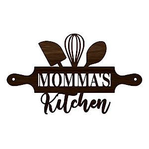 Pandy's Toy Box, Personalized Kitchen Wood Sign Moms Name Wall Art