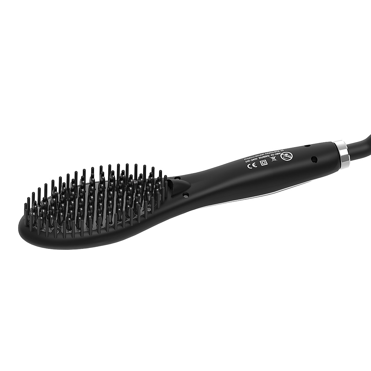 Veru ETERNITY Hair Straightener Brush, Hair Straightener Comb Straightening Brush for Women with 5 Temps 20s Fast Heating & Dual Voltage（Black）