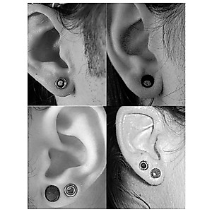 Vsnnsns 10G 316L Surgical Stainless Steel Ear Gauges Tunnel Plug Earrings Expander Stretcher Piercings Jewelry for Women Men 6 Pairs 10 Gauge 2.5mm