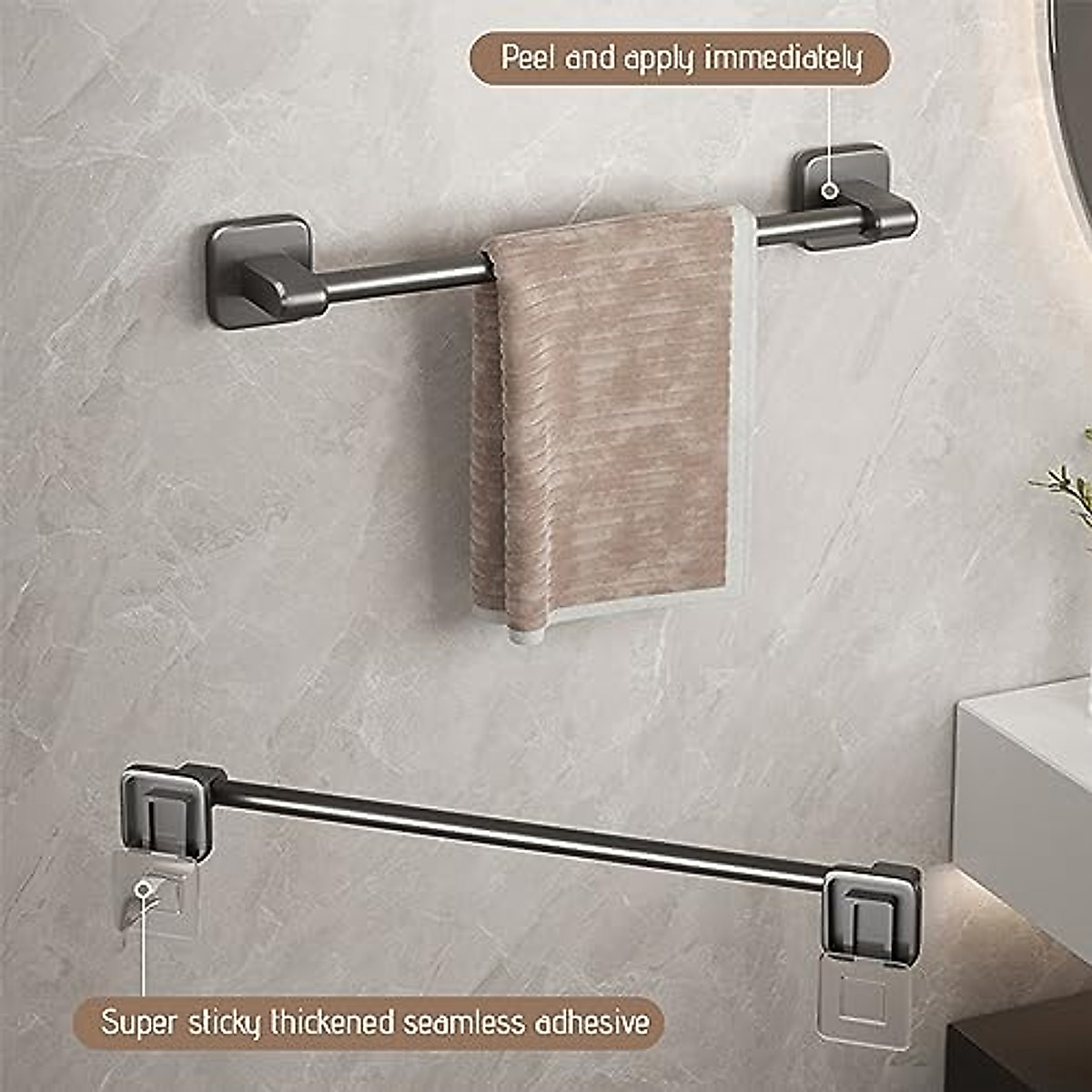 Bathroom Towel Bar, 19.69 Inch Towel Racks for Bathroom Wall Mounted, Heavy Duty Bath Hand Towel Holder Organizer, Modern Home Decor Towel Rod, Gray Single Bar (Gray)
