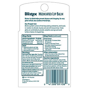 Blistex Medicated Lip Balm, 0.15 Ounce, Pack of 5 – Prevent Dryness & Chapping, SPF 15 Sun Protection, Seals in Moisture, Hydrating Lip Balm, Easy Glide Formula for Full Coverage