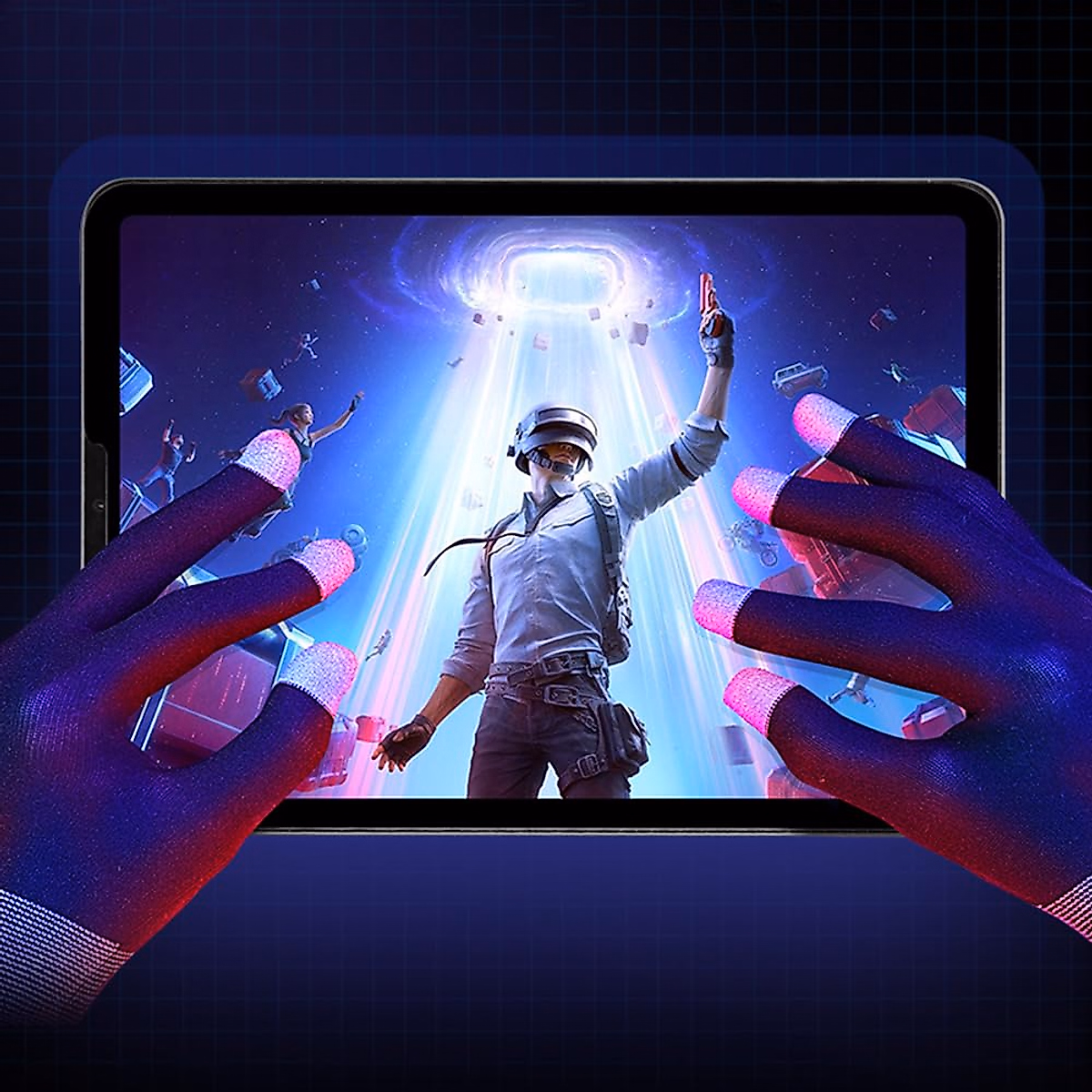 Aktudy 1 Pair Five-Finger Gloves Highly Sensitive Gaming Finger Sleeves Anti-Sweat Breathable Keep Warm for PUBG E-Sports Sara Gaming Gloves (Blue)