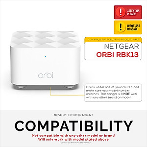 Adhesive Wall Mount for Netgear Orbi RBK13 Router, Strong VHB Adhesive, Easy to Install, Reduce Interference & Increase Range, Stick On & Screw-in Mounting by Brainwavz