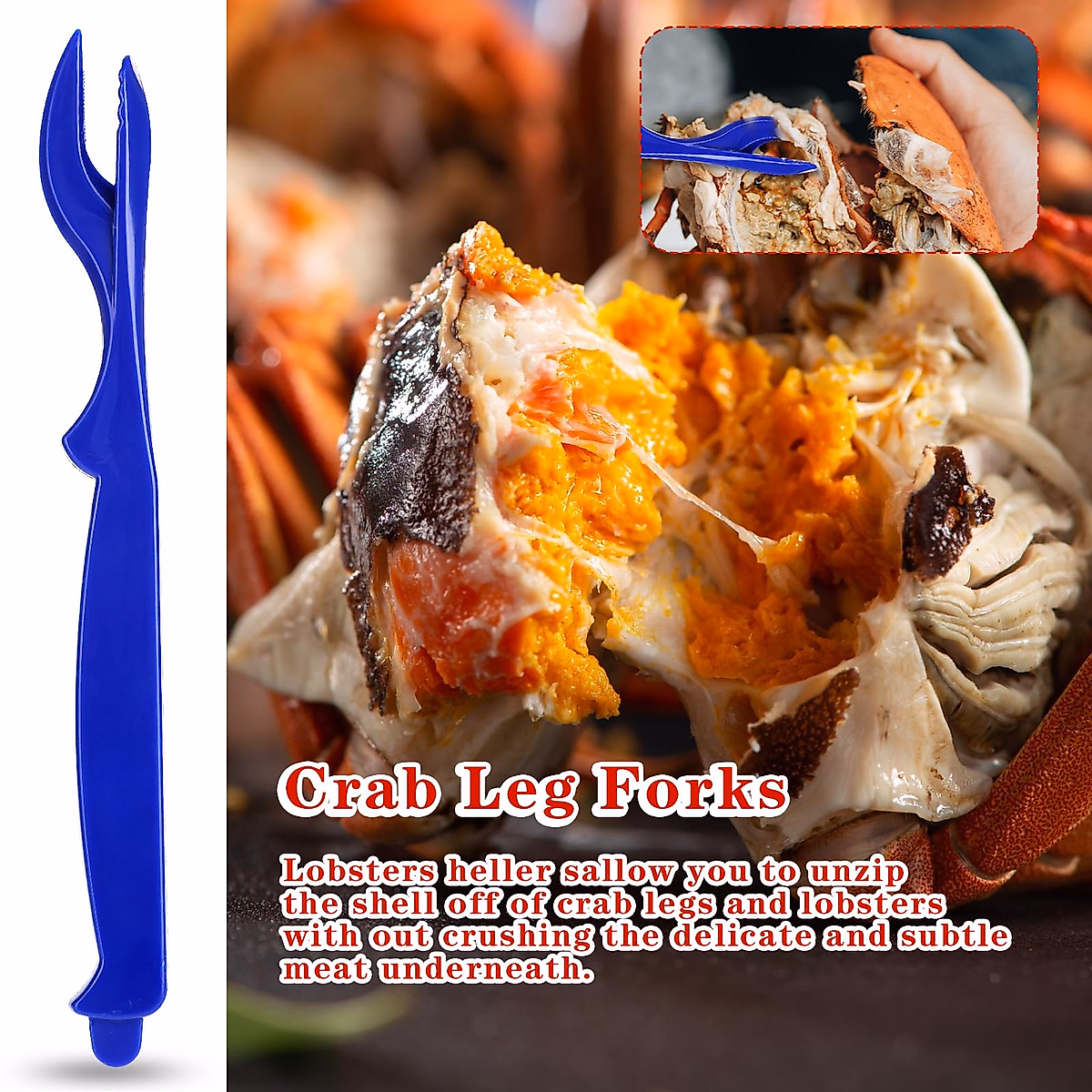 Mabor 6PCS Crab Legs Crackers,Lobster Crab Sheller Crackers Picks Tools for Eating Seafood Easy Opener Shellfish Picks Knife