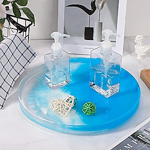 Rolling Tray Mold for Resin, Gartful Large Round Serving Tray Mold with Edges, Plate Silicone Epoxy Casting Mold for Agate Tray, Serving Board, DIY Jewelry Holder, Fruit Snack Tray, Home Decoration