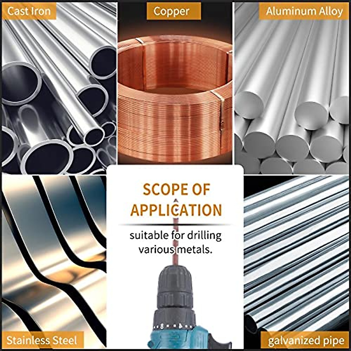 BECOLLO 1/8 Inch Cobalt Drill Bit Set, M35 Jobber Length Twist Drill Bits,Suitable for Drilling in Hard Metal, Stainless Steel, Cast Iron,10 Pieces