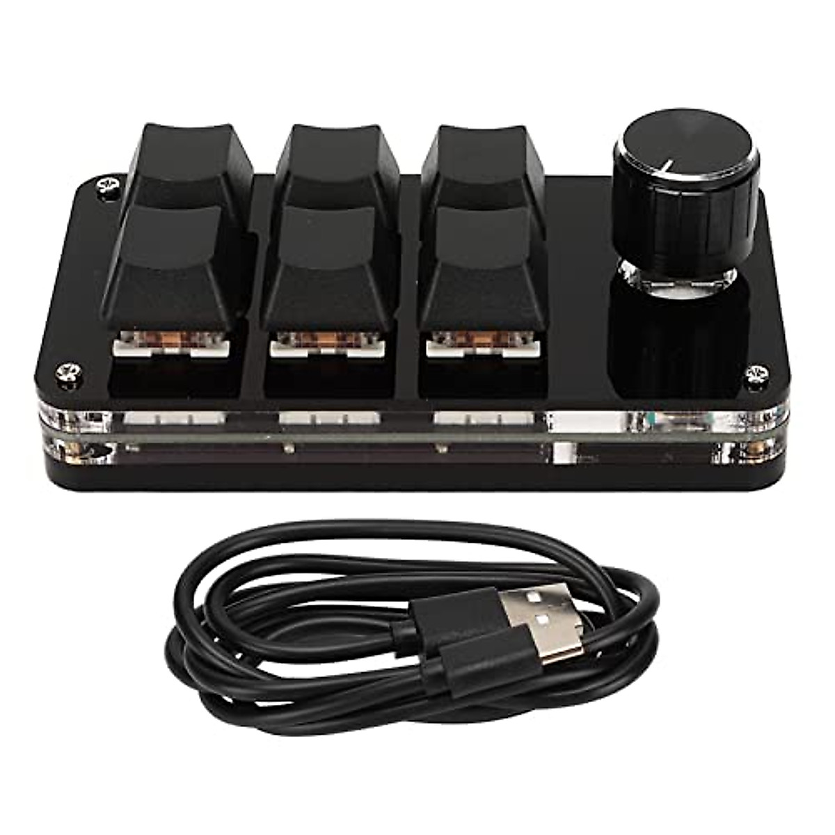 Zyyini 6 Keys Keyboard, Red Switch Full Key Custom Hot Swappable Mini Portable Keypad,One Handed Gaming Keyboard,Quick Copy and Paste Keyboard for PC Laptop,for Office, Game, Music, Media