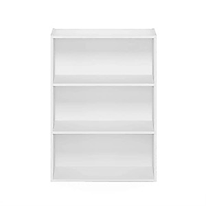 Furinno Pasir 3-Tier Open Shelf Bookcase, Plain White