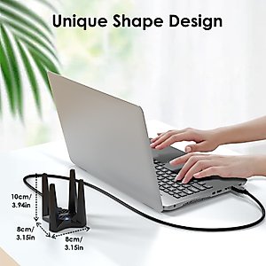 AX1800 USB WiFi 6 Adapter for Desktop PC, Dual Band 5GHz+2.4GHz PC WiFi Adapter with 4x3dBi High Gain Antennas, MU-MIMO, OFDMA, WPA3, Supports Windows 11/10, Magnetic Base Design