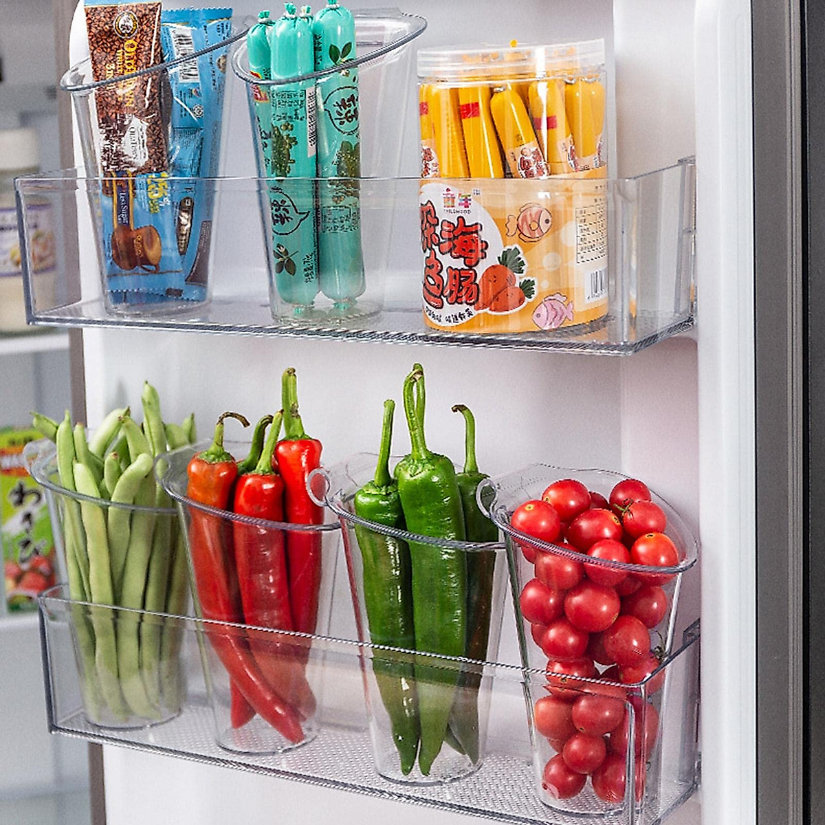 Set of 5 Refrigerator Storage Compartments - Refrigerator Storage Containers - Kitchen Pantry, BPA-Free Freezer Storage Containers Set of 5 Fridge Containers, Food Cabinet for Kitchen Hinaa