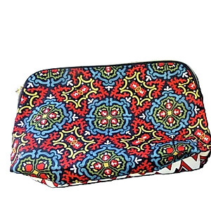 Estee Lauder Cosmetics Makeup Travel Bag (Sleek Black, Blue Trim)