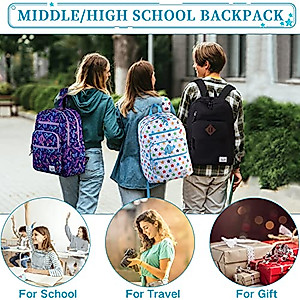 VASCHY School Backpack for Teen Girls, Bookbag Schoolbag Casual Daypack for High School/College/Women/Travel/Work Stars