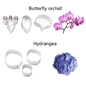 23Pcs Stainless Steel Gum Paste Flower Cutter Set Sugar Cookie Cutter Mold Fondant Flower Making Tool for Wedding,Birthday Cake Decorating