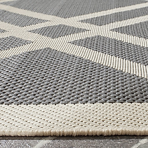 SAFAVIEH Courtyard Collection Area Rug - 9' x 12', Brown & Bone, Trellis Design, Non-Shedding & Easy Care, Indoor/Outdoor & Washable-Ideal for Patio, Backyard, Mudroom (CY6923-242)