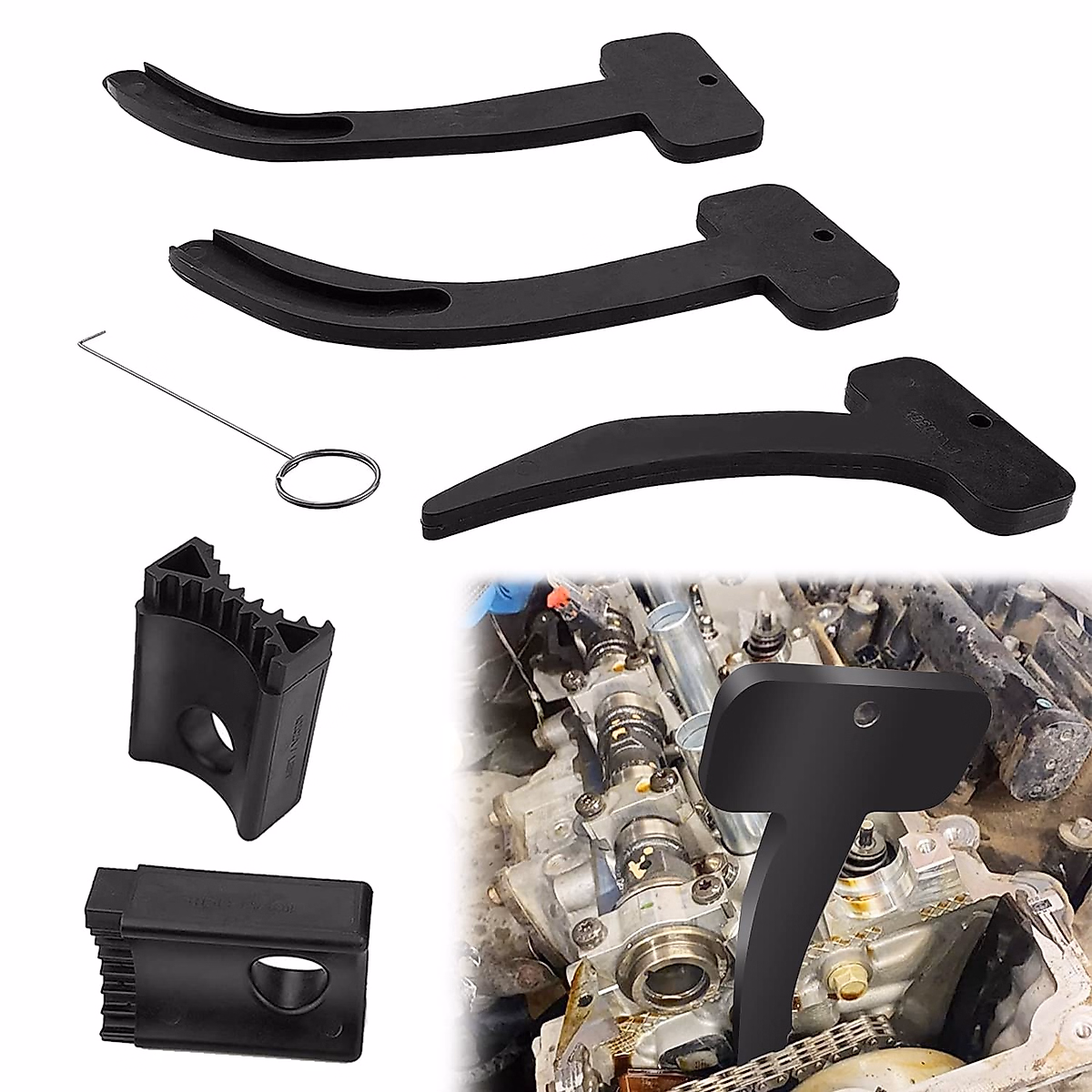 Mekar Camshaft Phaser Timing Chain Lock Tool Kit Set Compatible with VW Chrysler Jeep Dodge 3.6L Engine Replace 10200A 10202A 10369A