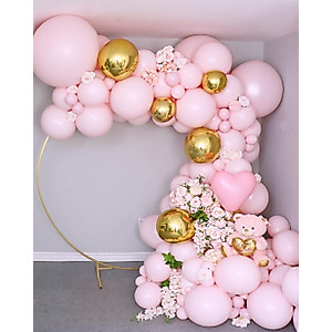 140Pcs Pastel Pink Balloons Baby Pink Balloon Garland Arch Kit 5/10/12/18 Inch Latex Pink Balloons Different Sizes as Gender Reveal Baby Shower Birthday Wedding Valentine's Day Party Decorations