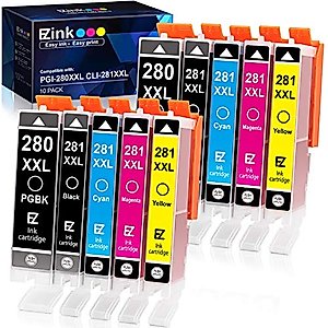 E-Z Ink (TM Compatible Ink Cartridge Replacement for Canon 280 281 PGI-280XXL CLI-281XXL Compatible with PIXMA TR7520 TR8520 TS6120 TS6220 TS6320 TS8120 TS9120 TS9521C TS702 Printer (10 Pack)