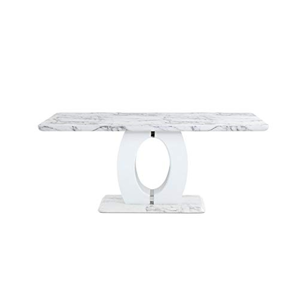 Global Furniture USA Global Furniture Faux Marble Pedestal Base Dining Table, BR