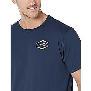 RVCA Men's Graphic Short Sleeve Crew Neck Tee Shirt, Astro HEX/Federal Blue, X-Large