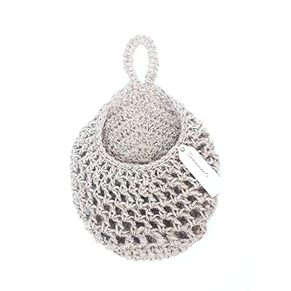 Teardrop Hanging Basket, made with jute twine, Handmade in US. (Small & Medium)