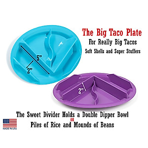 Jarratt Industries Big Fiesta Taco Holder, Taco Serving Trays with Stand Up Holder for Extra Large Tortillas and Tacos, Use for the Biggest Appetites on Taco Nights and Bar, Microwave Safe, Set of 4
