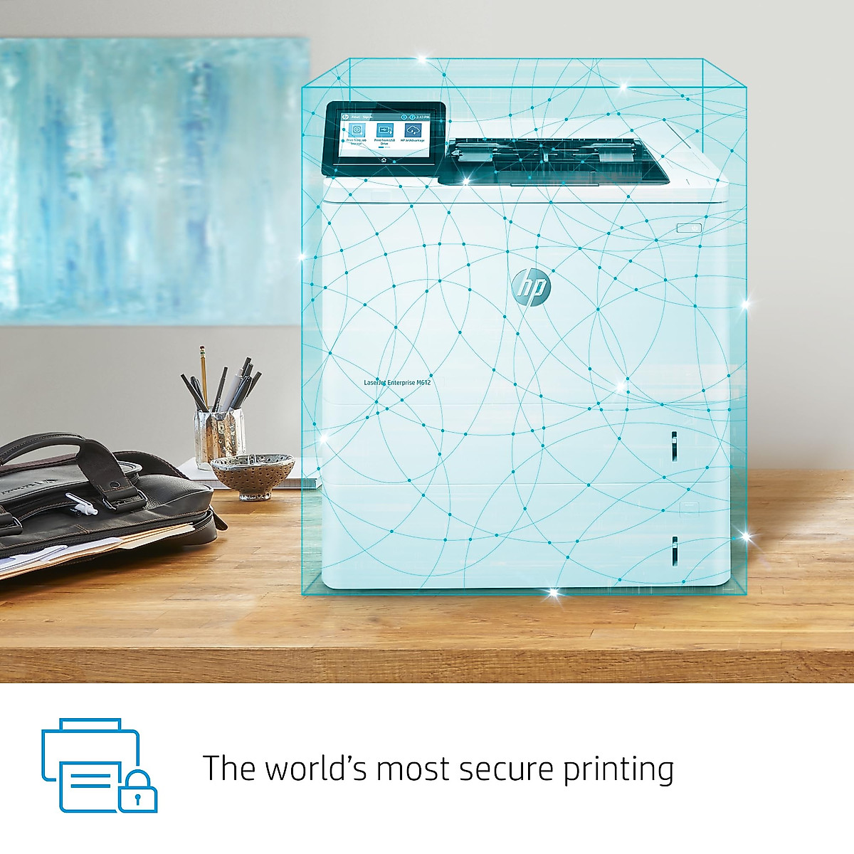 HP LaserJet Enterprise M612x Monochrome Printer with built-in Ethernet, 2-sided printing & extra paper tray (7PS87A), White