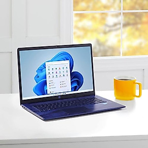 HP 17.3 Inch HD Touchscreen Laptop, Windows 11, AMD Ryzen 3 up to 3.8GHz, 8GB RAM, 256GB SSD, Backlit Keyboard, WiFi, Bluetooth, Camera, Dale Blue (Renewed)