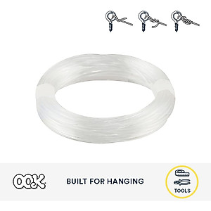 OOK 15 ft. Invisible Hanging Wire, 50 lbs. Capacity, Self Tying Wires, Ideal for Picture Hanging and Planters